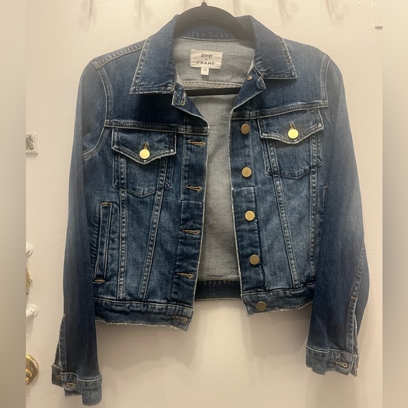 Frame Denim | Jackets & Coats | Frame X Goop Denim Jacket With Gold ...